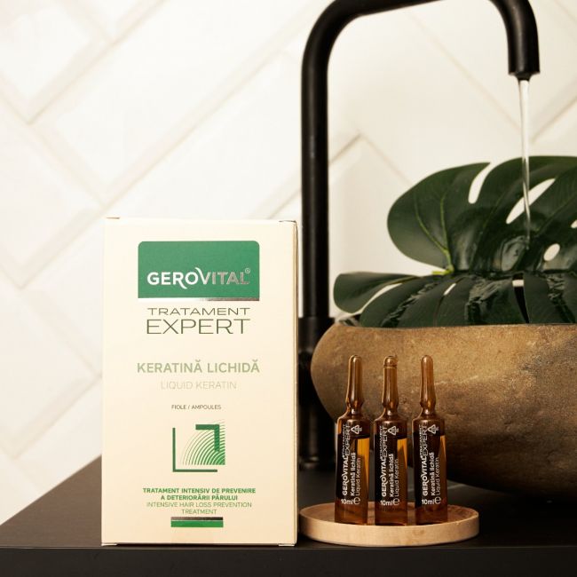 Keratin Ampoules for Damaged Hair | Gerovital Tratament Expert