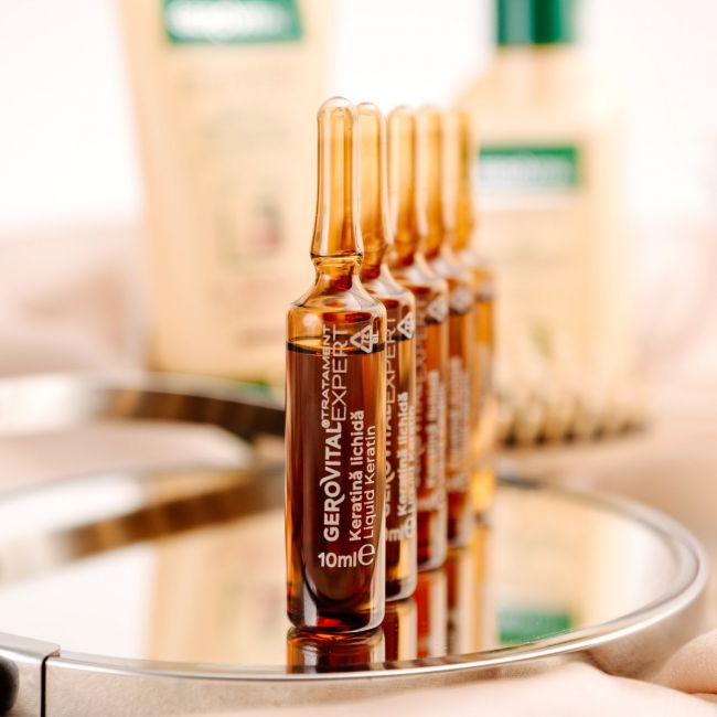 Keratin Ampoules for Damaged Hair | Gerovital Tratament Expert